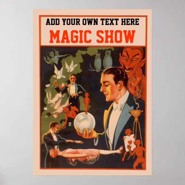 Magician Poster - Make Your Own _ Your Name | Zazzle