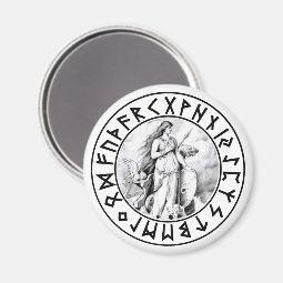 magnet Freya Rune Shield | Zazzle
