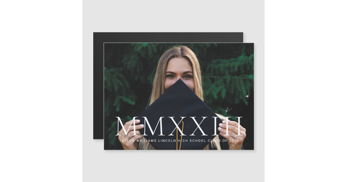 Magnet Roman Numeral Photo Graduation Announcement | Zazzle