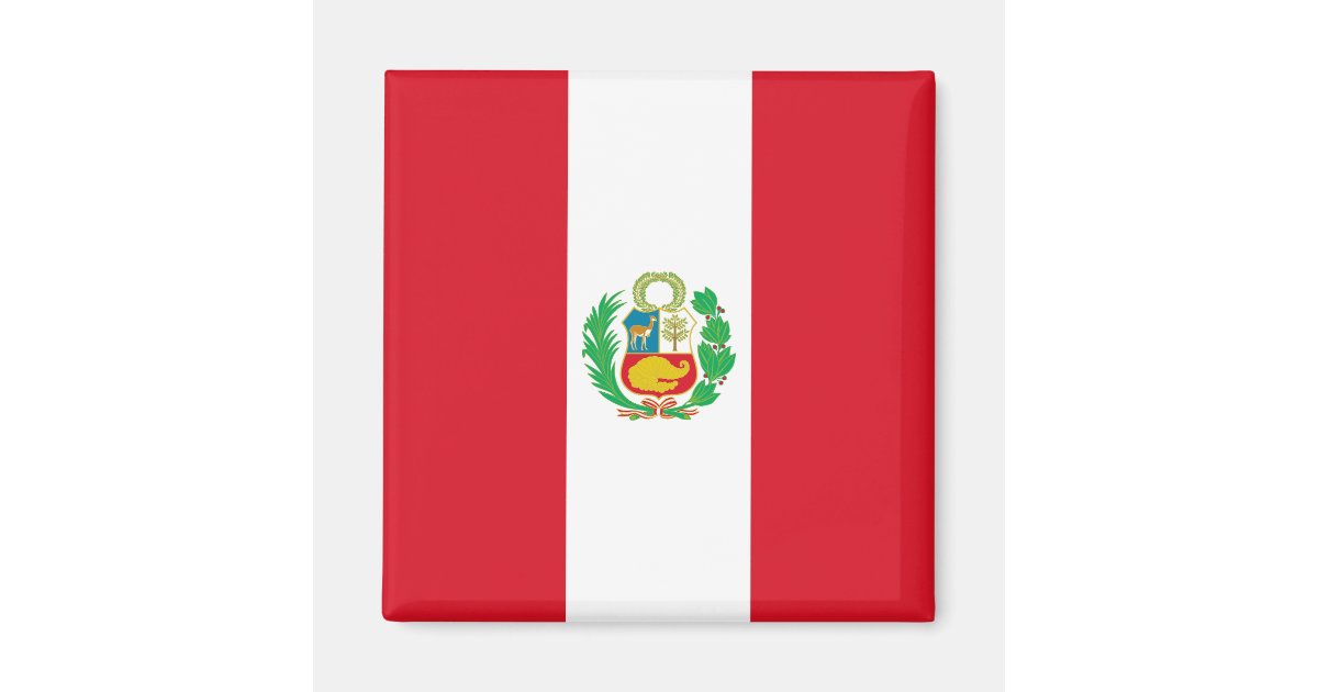 Magnet with Flag of Peru | Zazzle