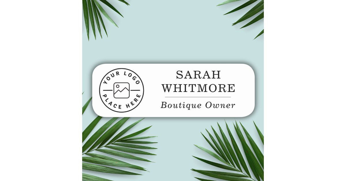 Magnetic Boutique Retail Shop Custom Logo Employee Name Tag | Zazzle