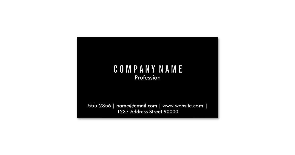 Magnetic Business Card (black) | Zazzle