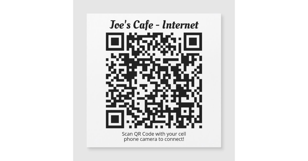 Magnetic Card / Refrigerator Magnet with QR Code | Zazzle