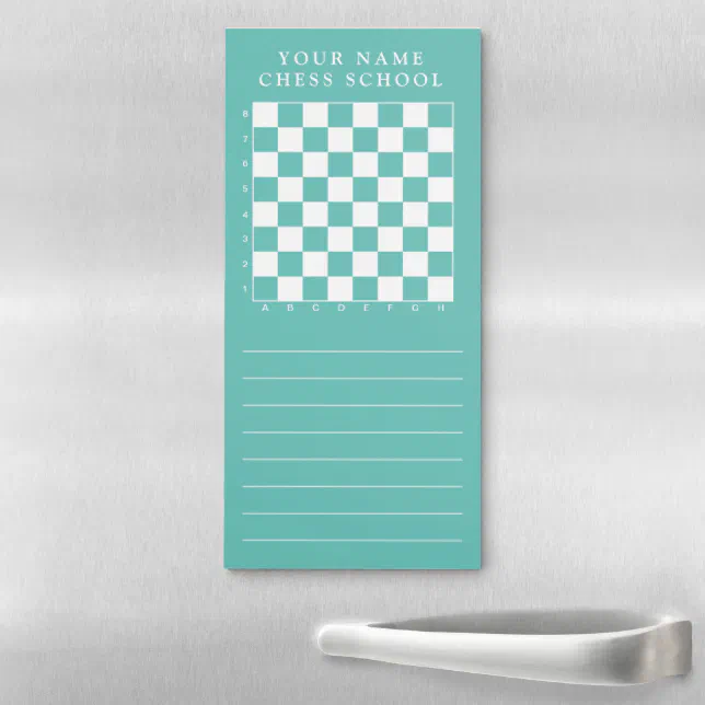 Magnetic chess board notepad for teacher lessons | Zazzle