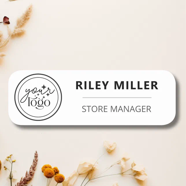 Magnetic Company Logo Employee Name Badge Tag | Zazzle