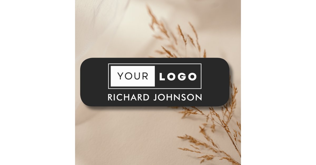 Magnetic Company Logo Employee Name Tag | Zazzle