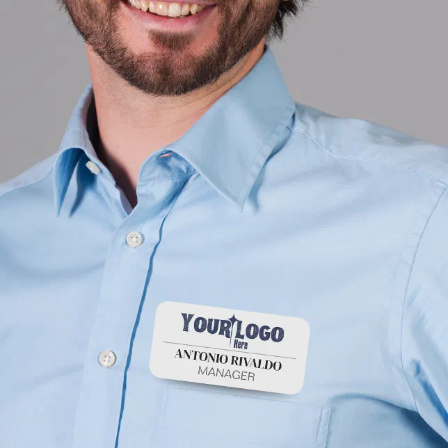 Magnetic Company Name Tag - Custom Employee Badge | Zazzle