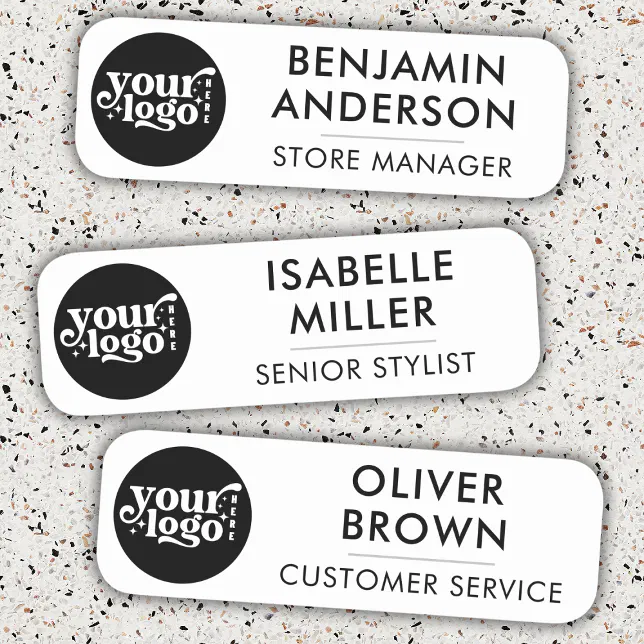 Magnetic Custom Company Logo Employee Name Tag | Zazzle