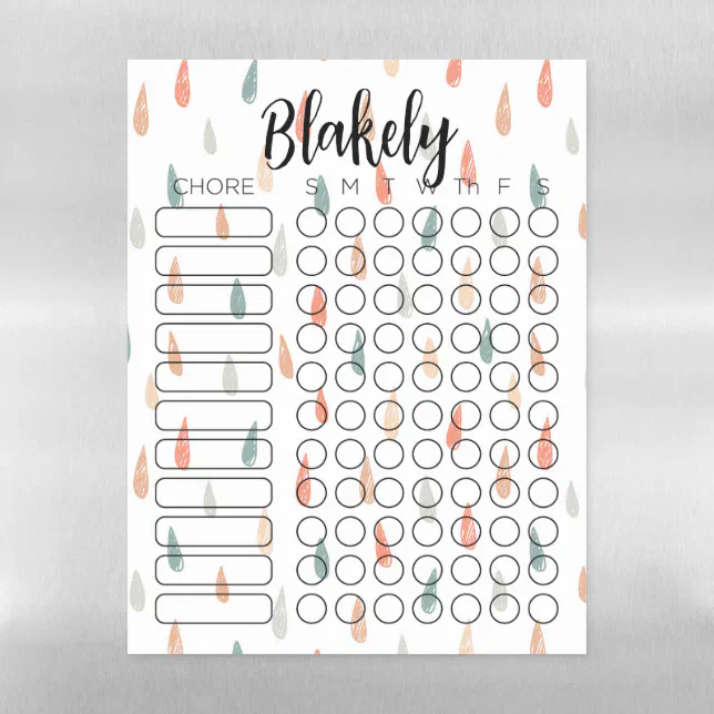 Magnetic Dry Erase Chore Chart Magnetic Dry Erase Sheet | Zazzle