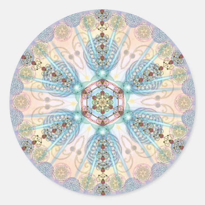 Magnetic Energy Mandala Classic Round Sticker | Zazzle.com