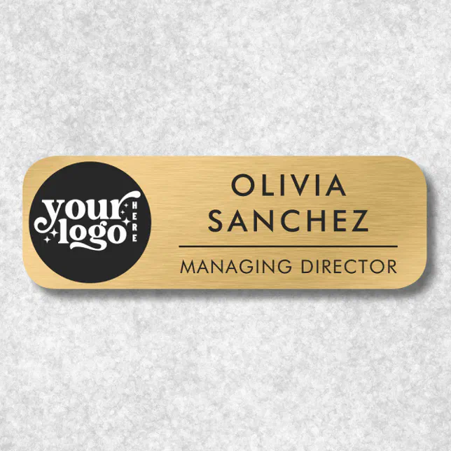 Magnetic Faux Gold Employee Name Tag | Zazzle