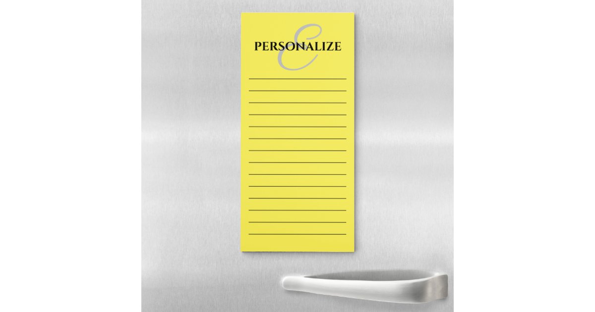 Magnetic fridge notepad with custom name monogram | Zazzle