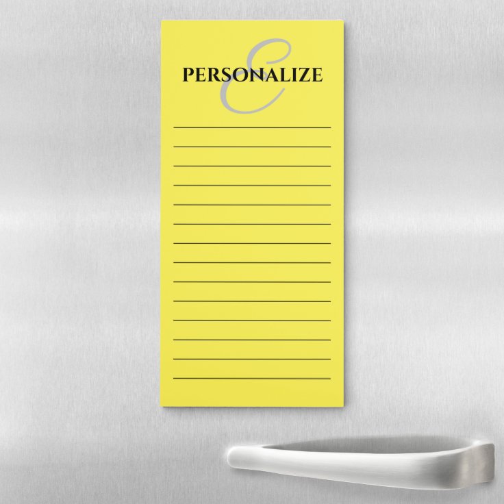 Magnetic fridge notepad with custom name monogram | Zazzle