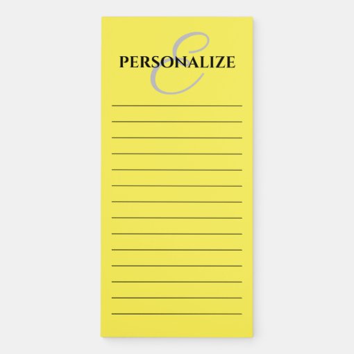 Magnetic fridge notepad with custom name monogram | Zazzle