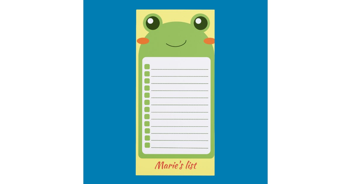 Magnetic list with cute frog outline magnetic notepad | Zazzle
