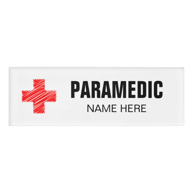 Magnetic name tags for paramedic or hospital staff | Zazzle