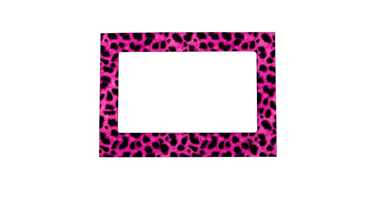 Magnetic Picture Frame/Hot Pink Leopard Print Magnetic Frame | Zazzle