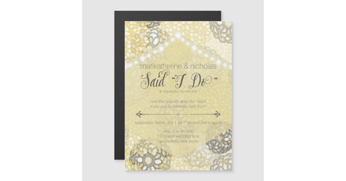 Magnetic Post Wedding Lights & Flowers Invitation | Zazzle