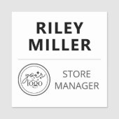 Magnetic Retail Company Logo Square Employee Name Tag | Zazzle
