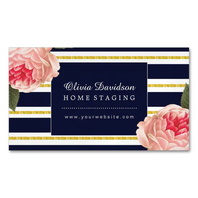 Magnetic Stylish Home Staging Business Cards | Zazzle