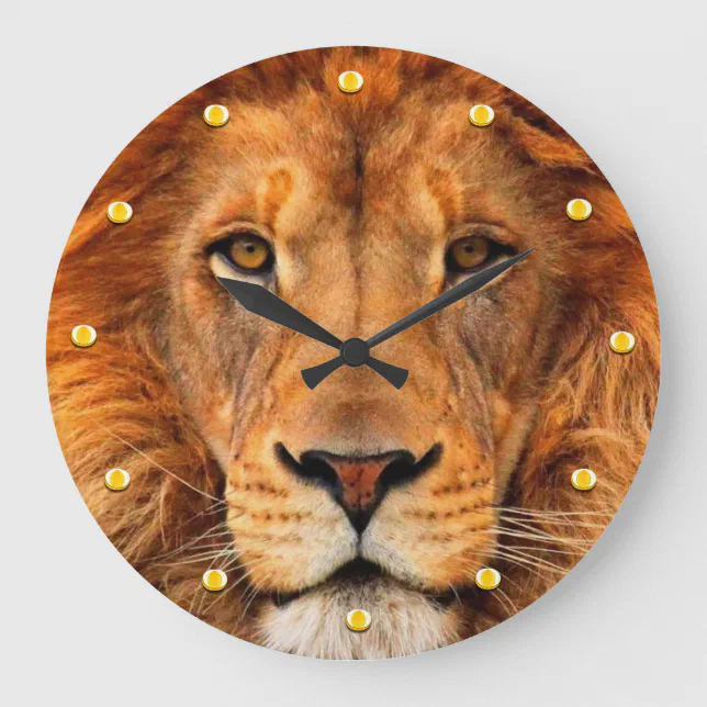 Magnificent Lion's Head Beautifully Regal Large Clock | Zazzle