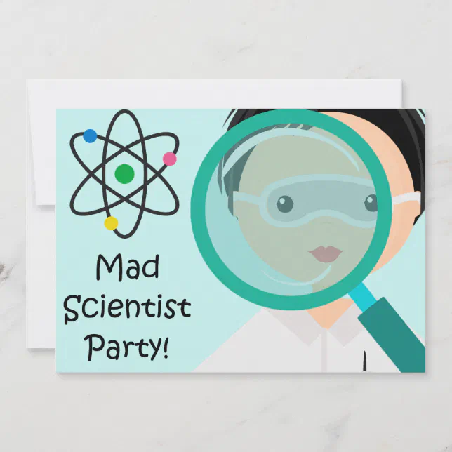 Magnifying Glass Boy Scientist Birthday Invitation | Zazzle
