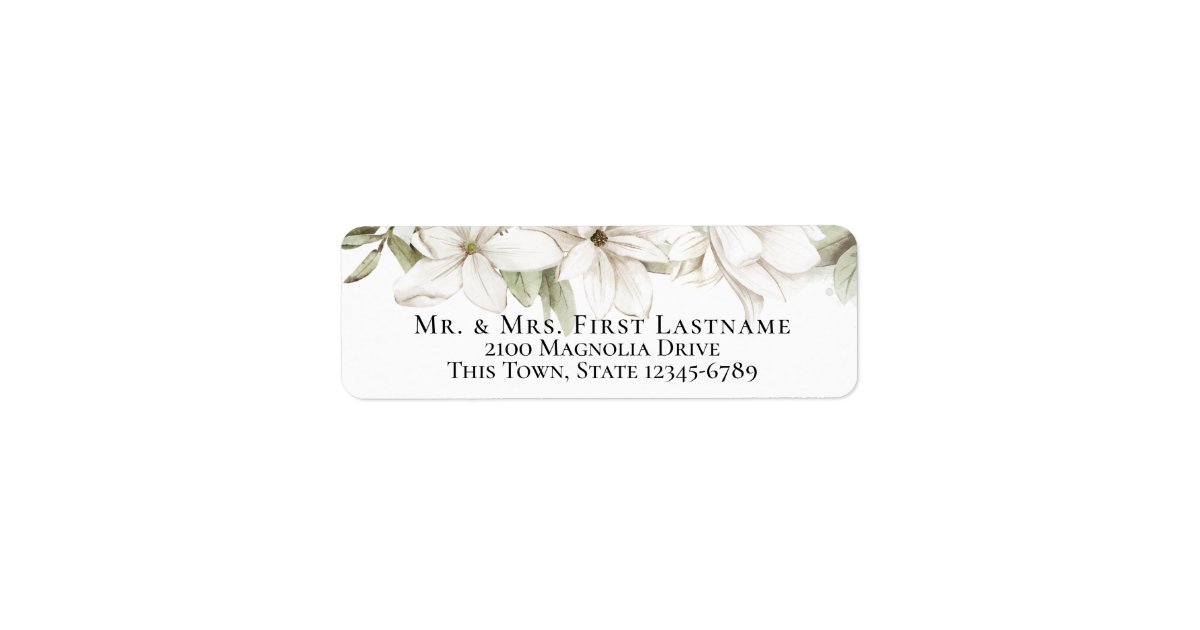 Magnolia Blossoms Address Label | Zazzle