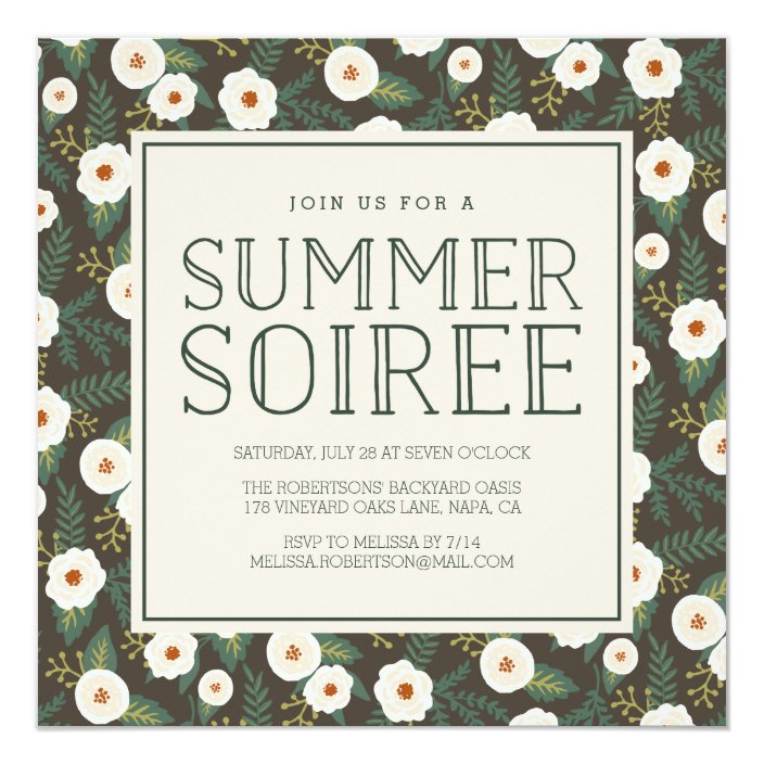 Magnolia Blossoms Summer Soiree Party Invitation | Zazzle.com