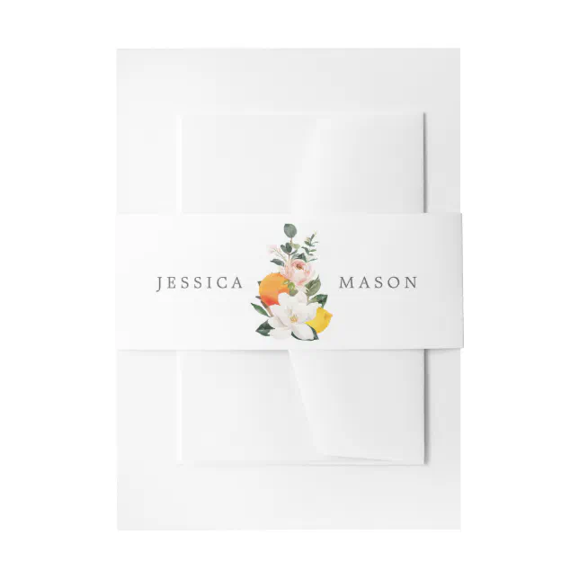 Magnolia Citrus Wedding Invitation Belly Bands Invitation Belly Band ... Magnolia Citrus Wedding Invitation Belly Bands Invitation Belly Band ...