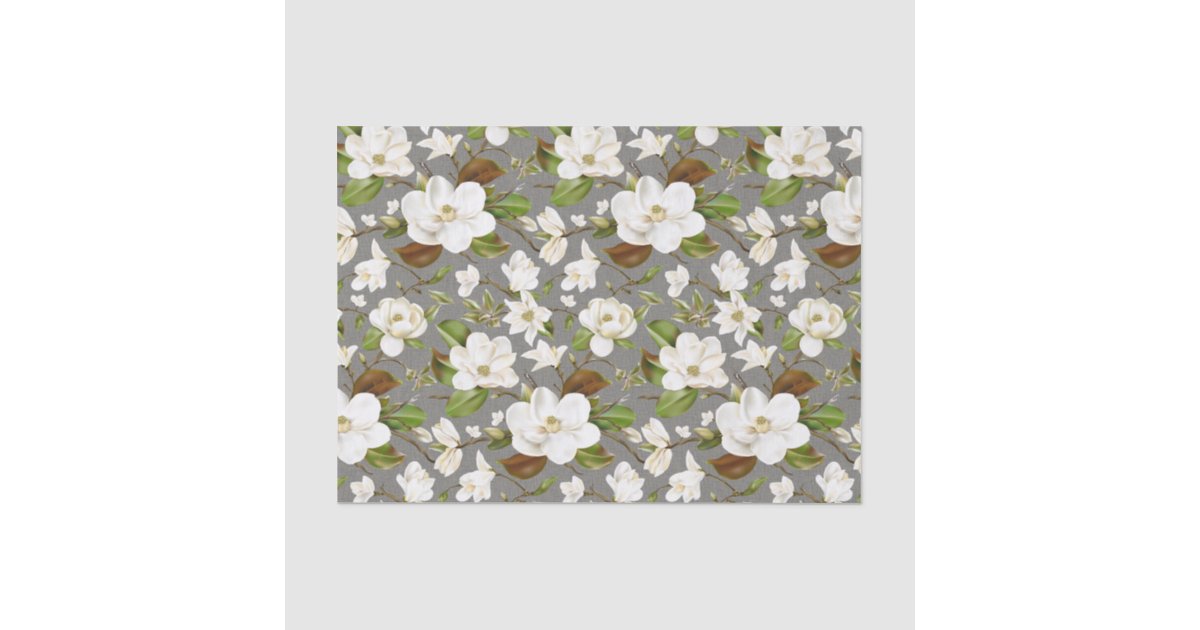 Magnolia Floral Wedding Tissue Paper | Zazzle
