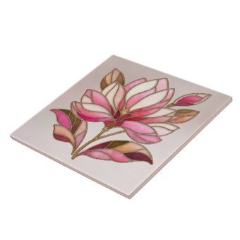 Magnolia Flower Mosaic Ceramic Tile | Zazzle