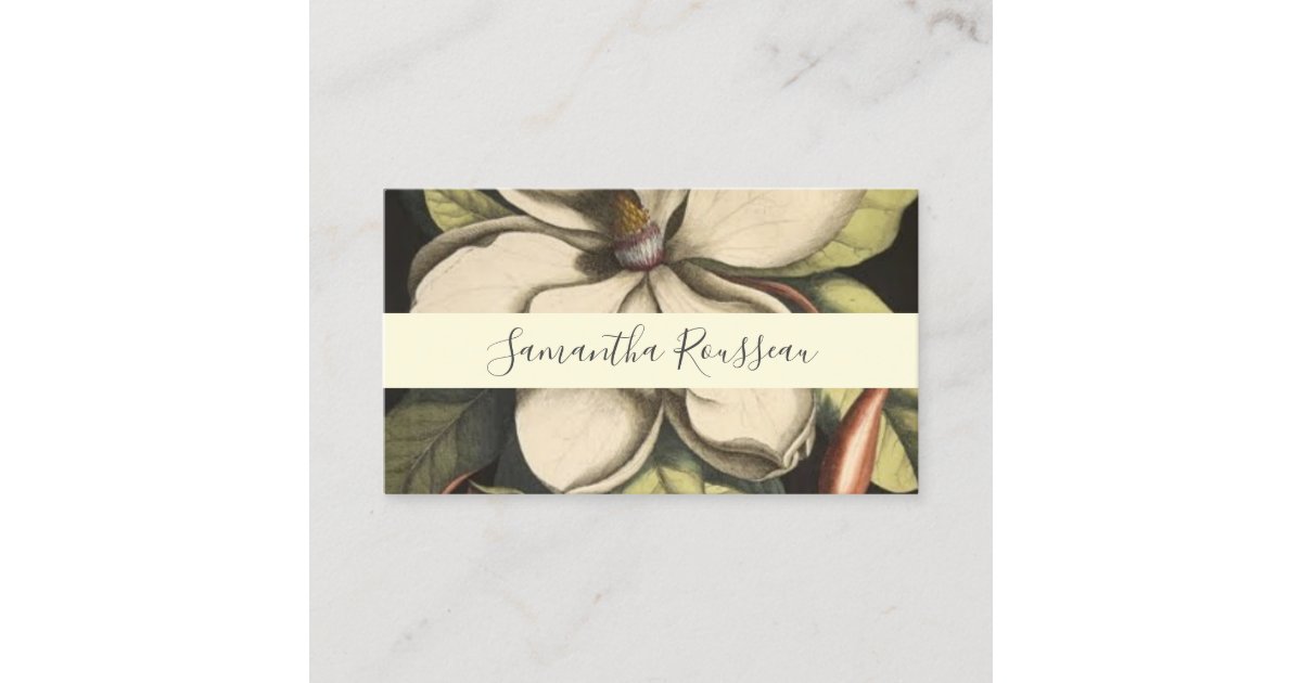 Magnolia Flower Script Name Calling Card | Zazzle