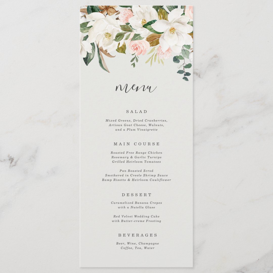 Magnolia Menu | Zazzle