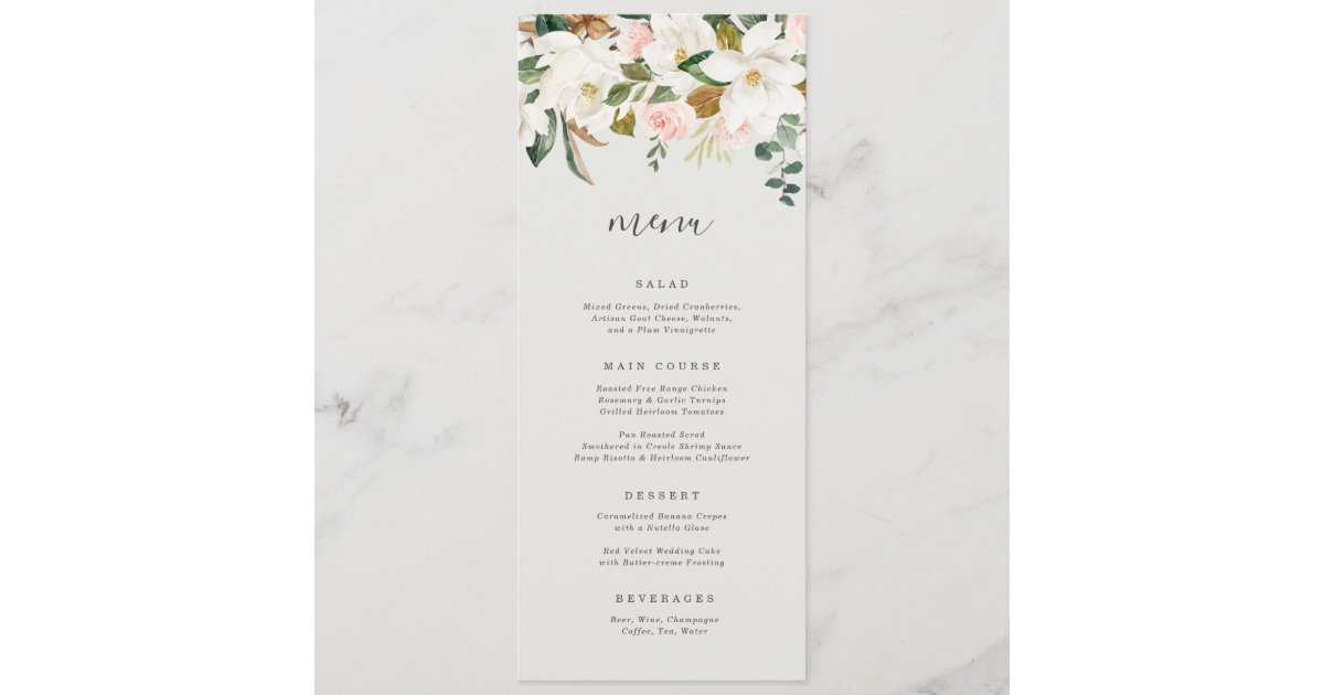 Magnolia Menu | Zazzle