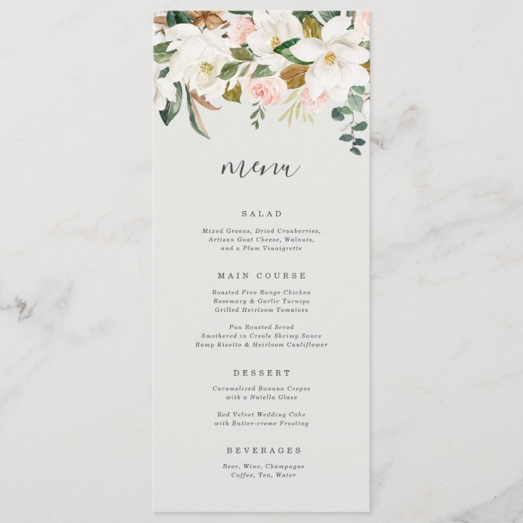 Magnolia Menu | Zazzle
