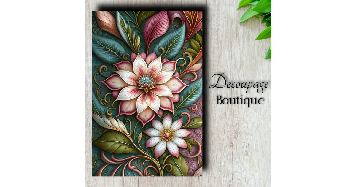 Magnolia Nouveau Art Decoupage Tissue Paper | Zazzle