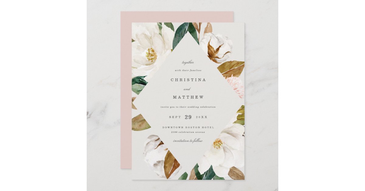 Magnolia Wedding Invitation | Zazzle