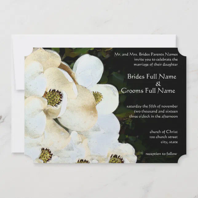 Magnolia Wedding Invitations | Zazzle