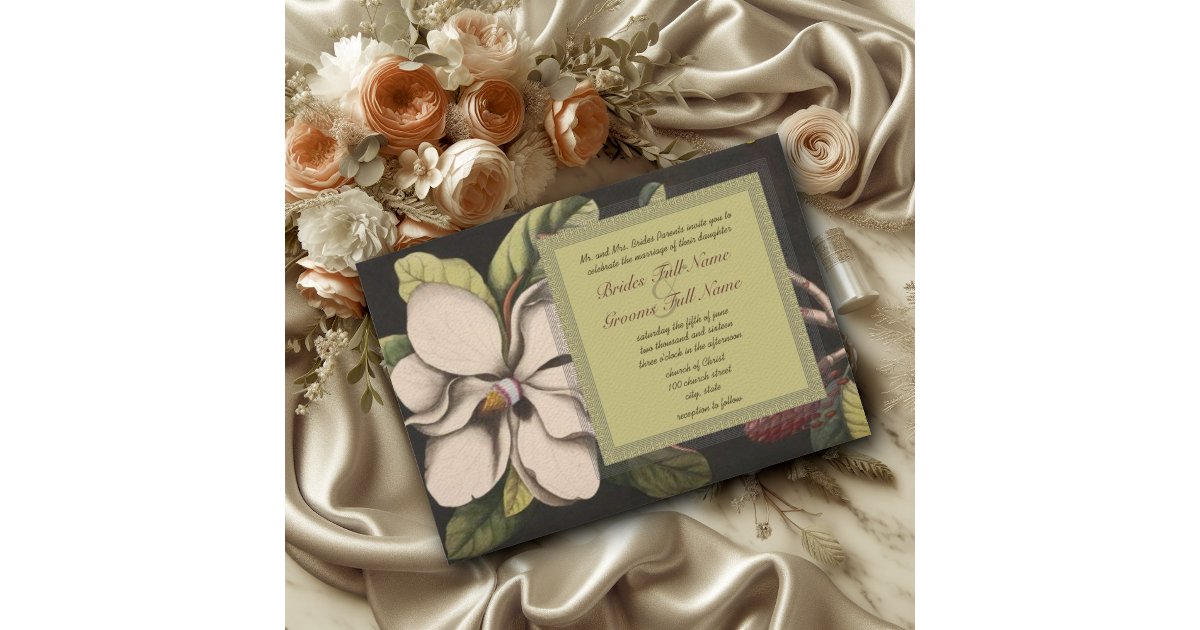 Magnolia Wedding Invitations | Zazzle