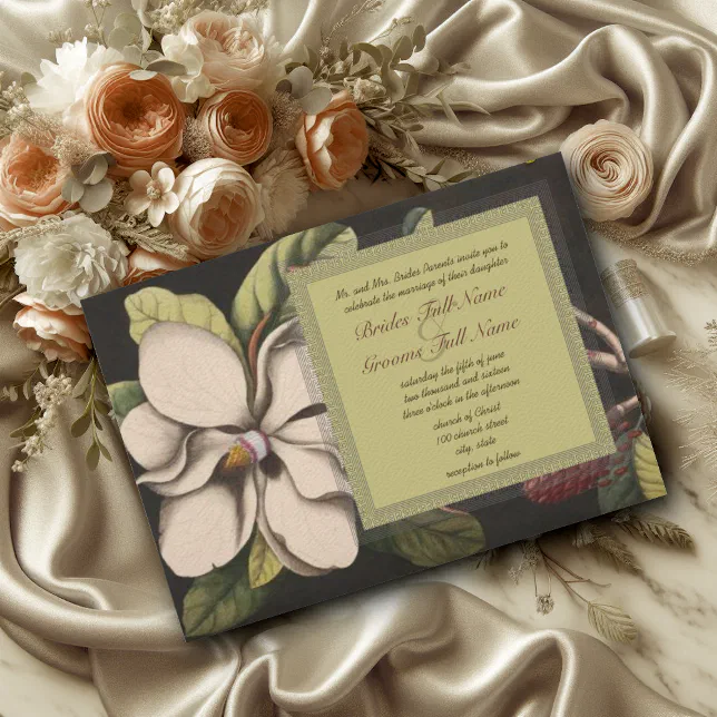Magnolia Wedding Invitations | Zazzle