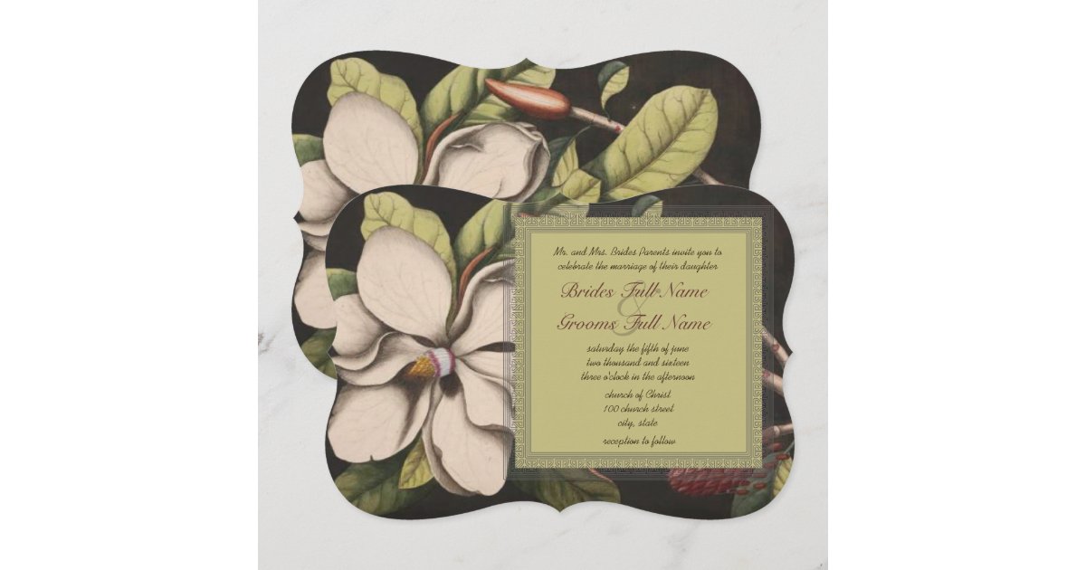 Magnolia Wedding Invitations | Zazzle