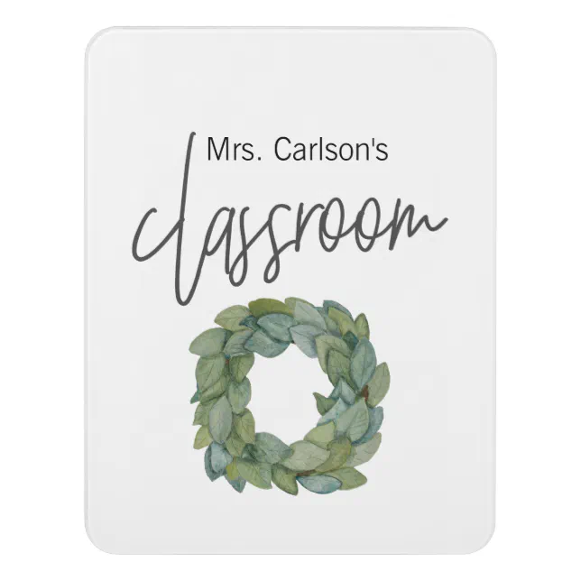 Magnolia Wreath Classroom Sign | Zazzle