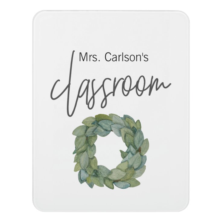 Magnolia Wreath Classroom Sign | Zazzle