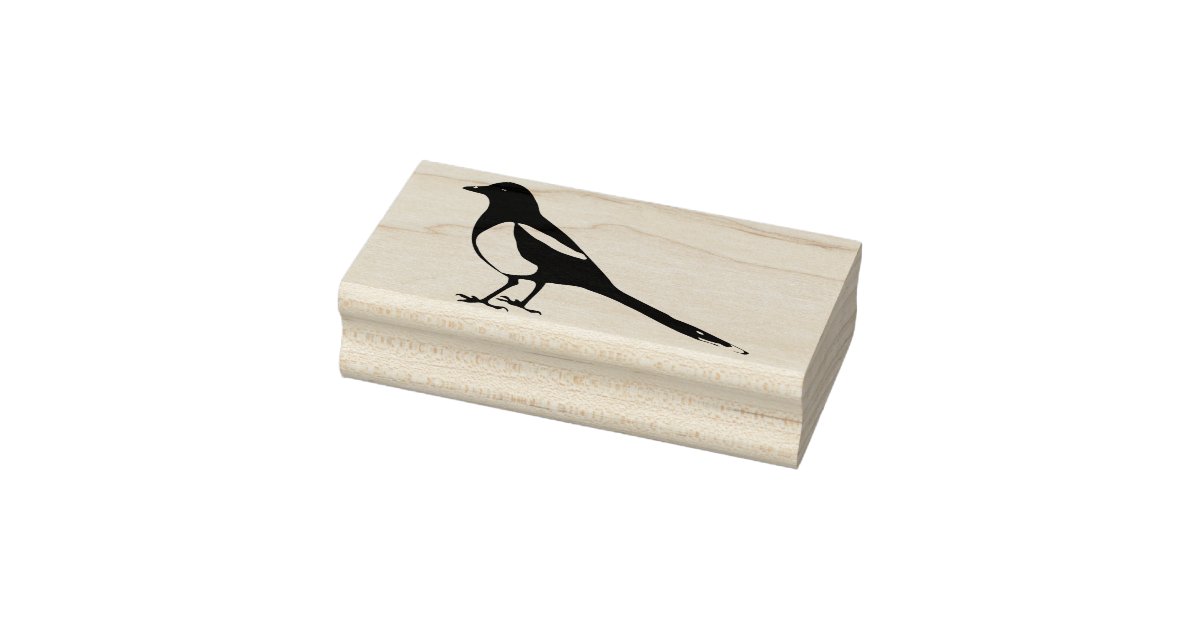 magpie bird art stamp | Zazzle