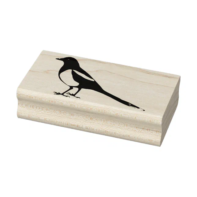 magpie bird art stamp | Zazzle