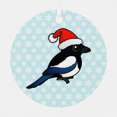 Christmas Magpie Wears Santa Hat | Cute T-Shirts, Gifts