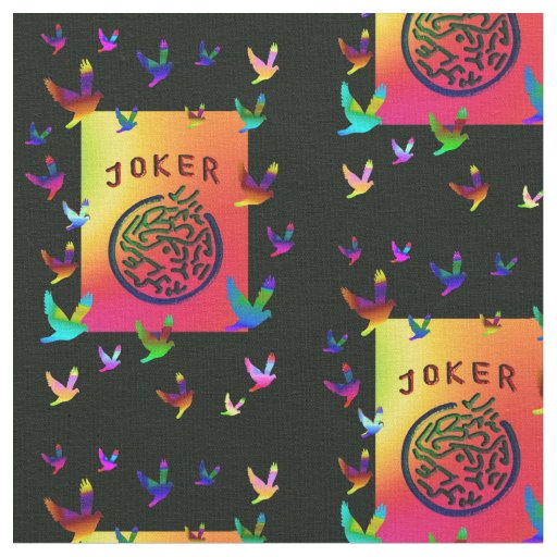 Mah Jongg Black Joker Dreams Fabric | Zazzle