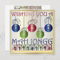 Mah Jongg Christmas Bettors Invitation/Card Invitation | Zazzle