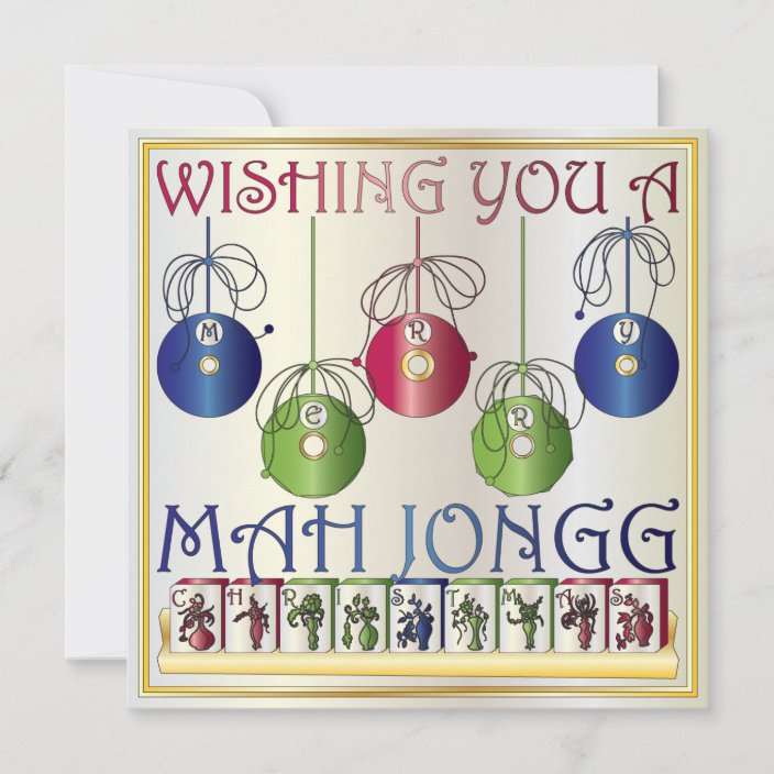 Mah Jongg Christmas Bettors Invitation/Card Invitation | Zazzle.com