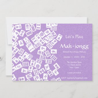Mah-jongg Game Party Invitation | Zazzle
